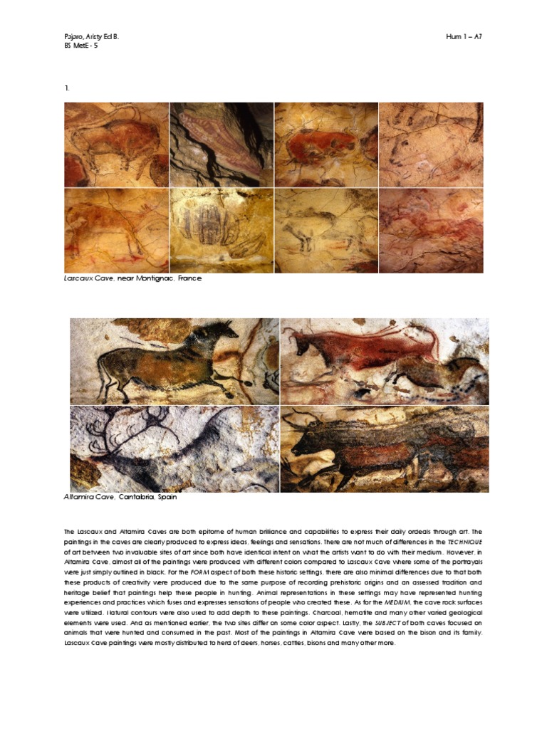 Humanities Activity On Lascaux Cave and Altamira Cave | PDF | Paintings