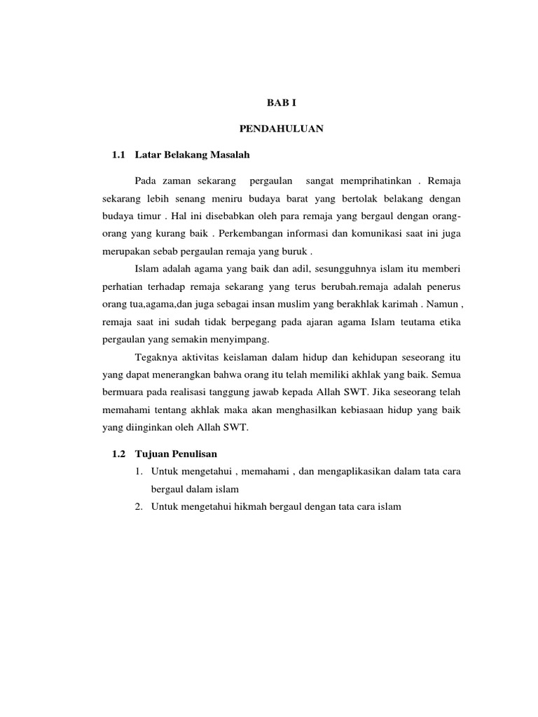 Makalah Pai Adab Bergaul Dalam Islam | PDF