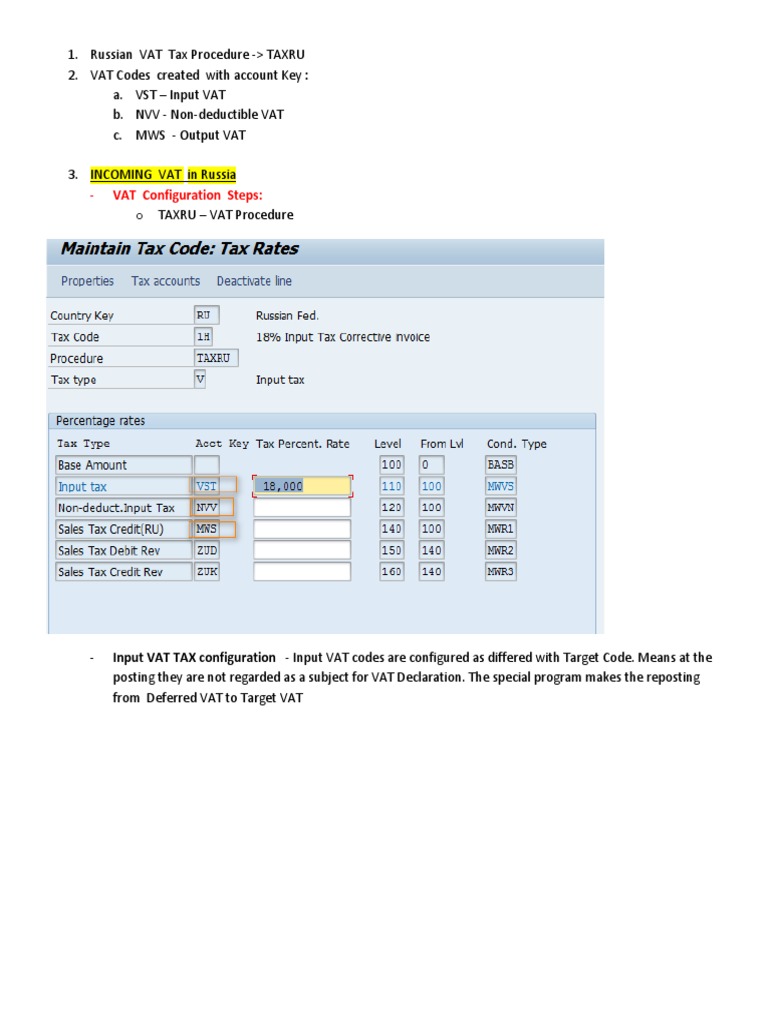 Russian VAT Tax Procedures Overview | PDF | Value Added Tax | Invoice