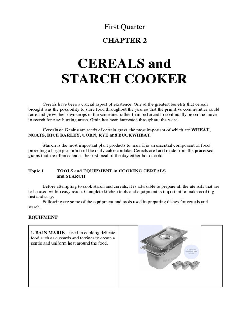 Cereals and Starch (Cookery) | PDF | Dietary Fiber | Diet & Nutrition