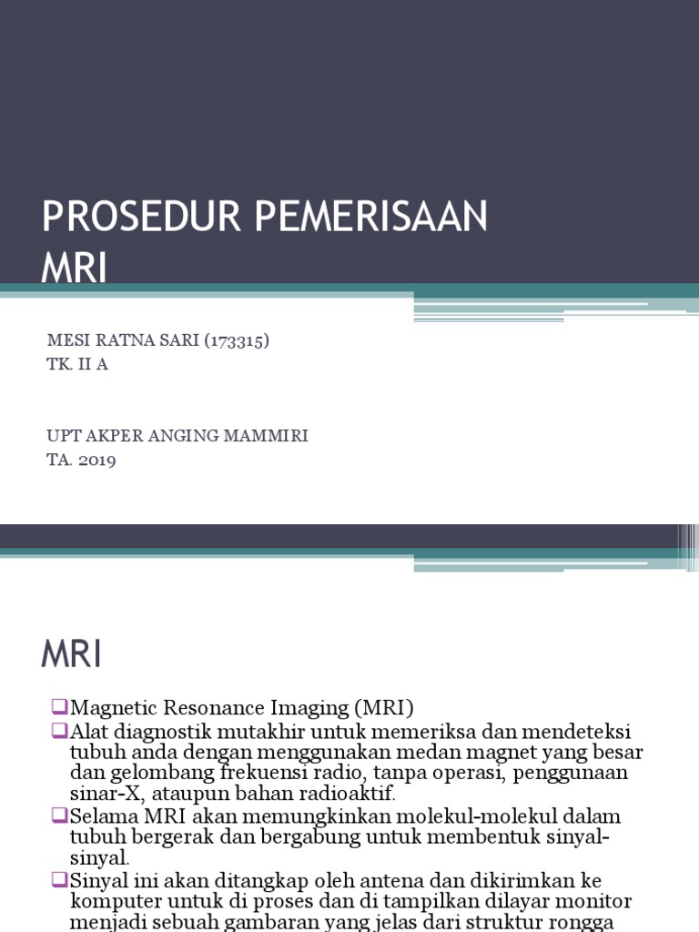 Prosedur Pemeriksaan Mri | PDF