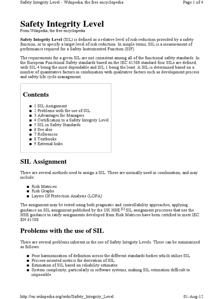 Safety Integrity Level | PDF | Quality | Prevention