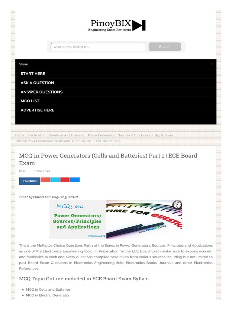 001 - MCQ - Enercon | PDF | Direct Current | Rechargeable Battery