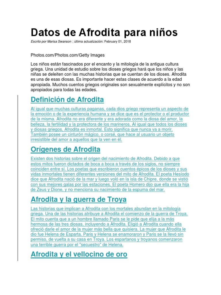 Diosa Afrodita | PDF | Afrodita | París (mitología)