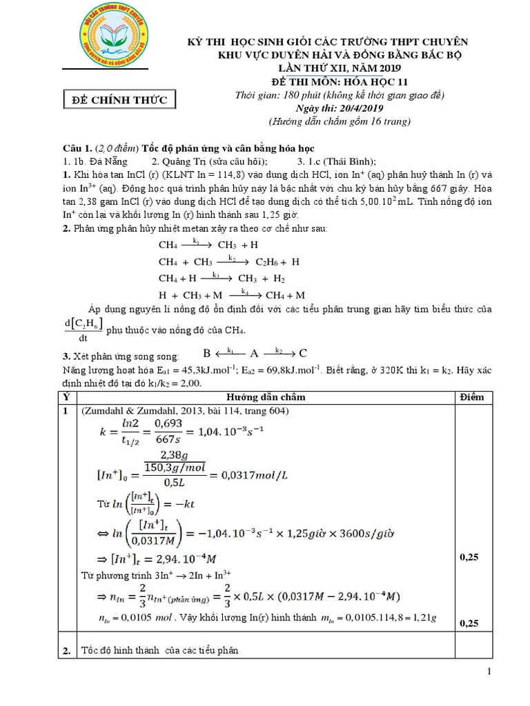HDC Hoa Hoc 11 Lần 6 | PDF