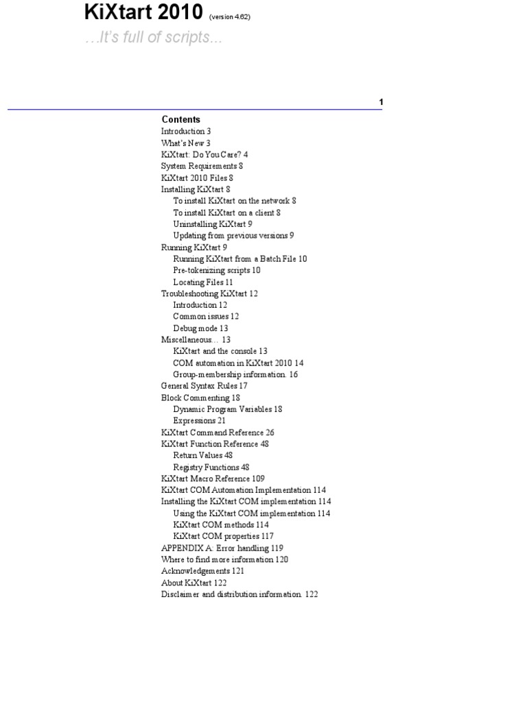 Kix 2010 | PDF | Variable (Computer Science) | Command Line Interface