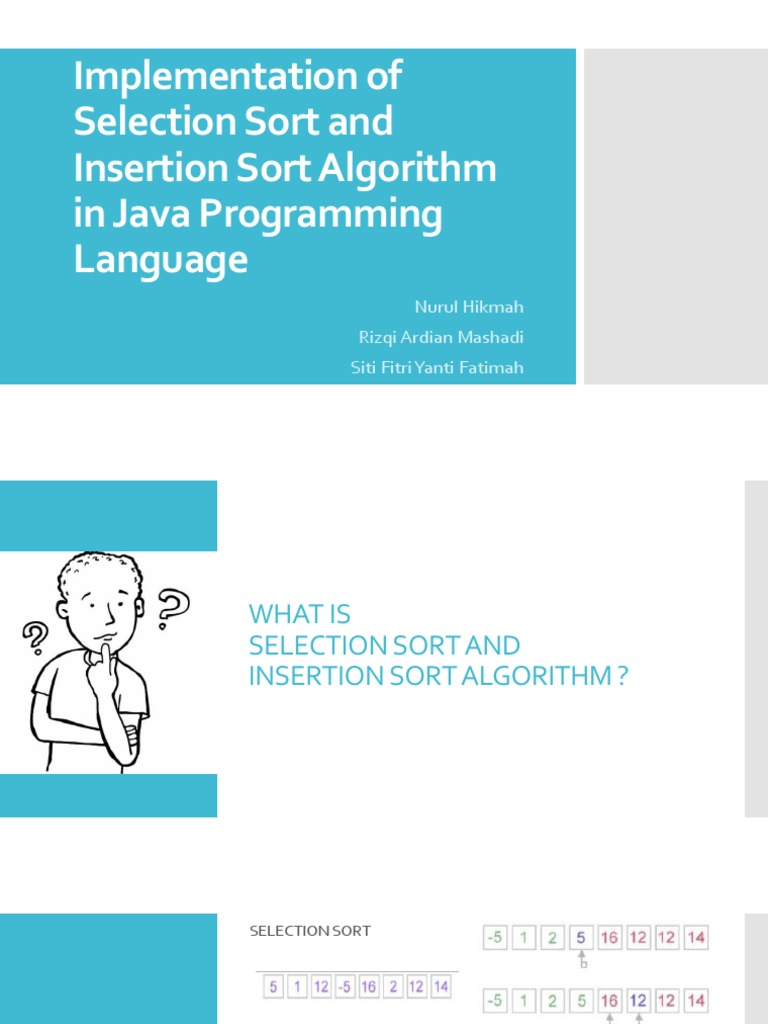 Implementation of Selection Sort and Insertion Sort Algorithm | PDF ...