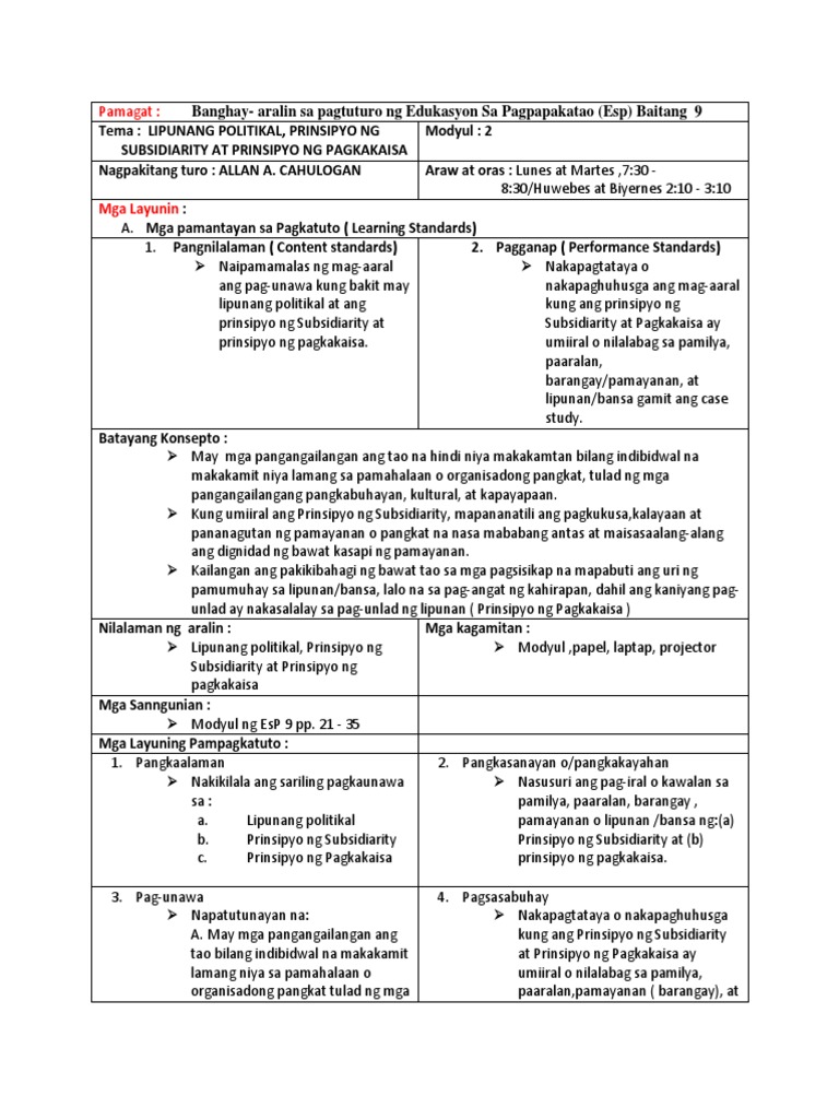 ESP 9 DLL Modyul 2 | PDF