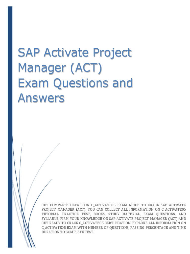 Sap Activate Project Manager Act Exam Qu Pdf Pdf Scrum Software