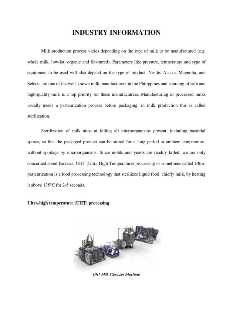 UHT Milk Sterilization Process | PDF | Milk | Sterilization (Microbiology)