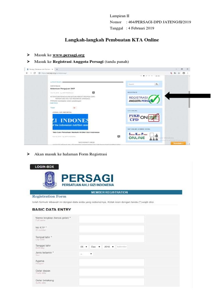 Lampiran 2. Langkah-Langkah Pembuatan KTA Online | PDF | Pengelolaan ...