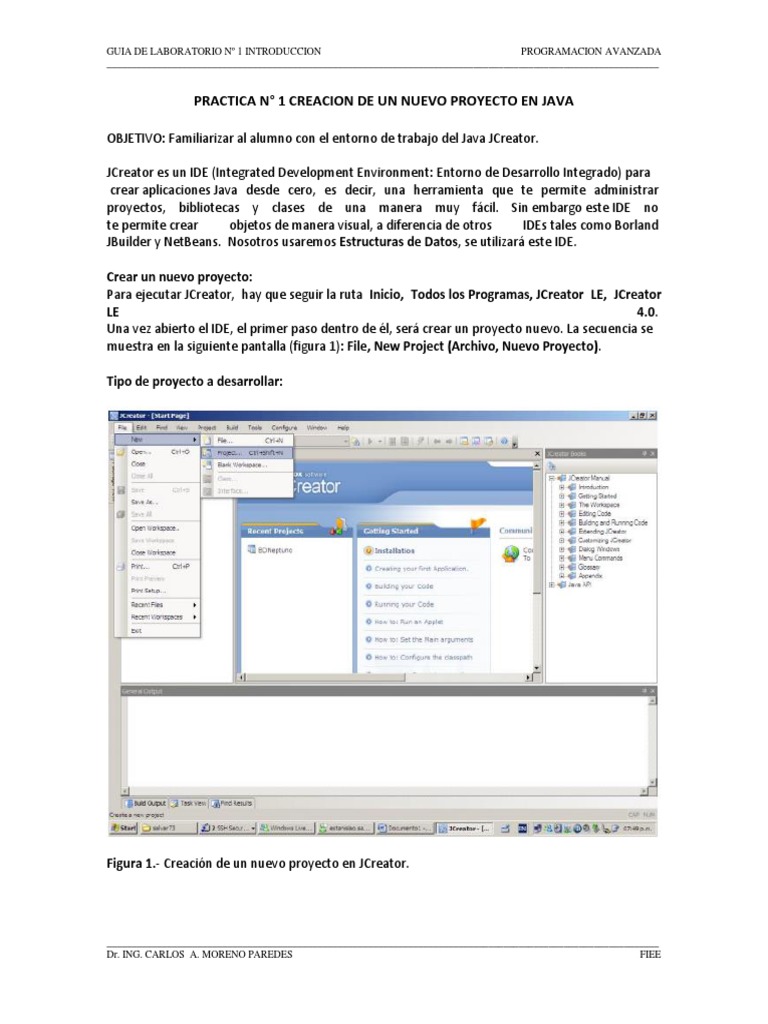 Practica #1 Creacion de Un Nuevo Proyecto en Java | PDF | Entorno de ...