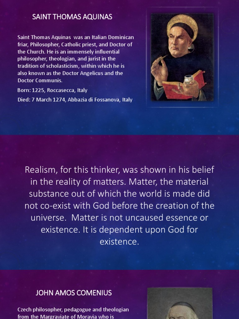 Saint Thomas Aquinas Presentation Philo | PDF | Idealism | Idea