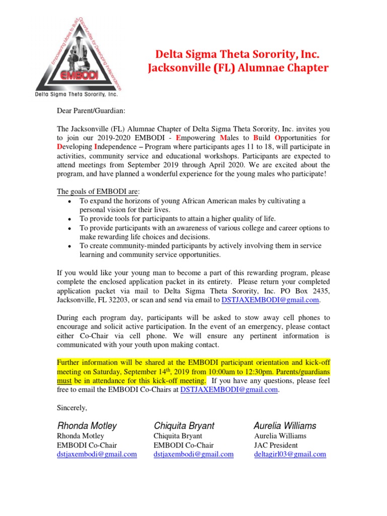 EMBODI Application Packet 19-20 | PDF | Fraternities And Sororities ...