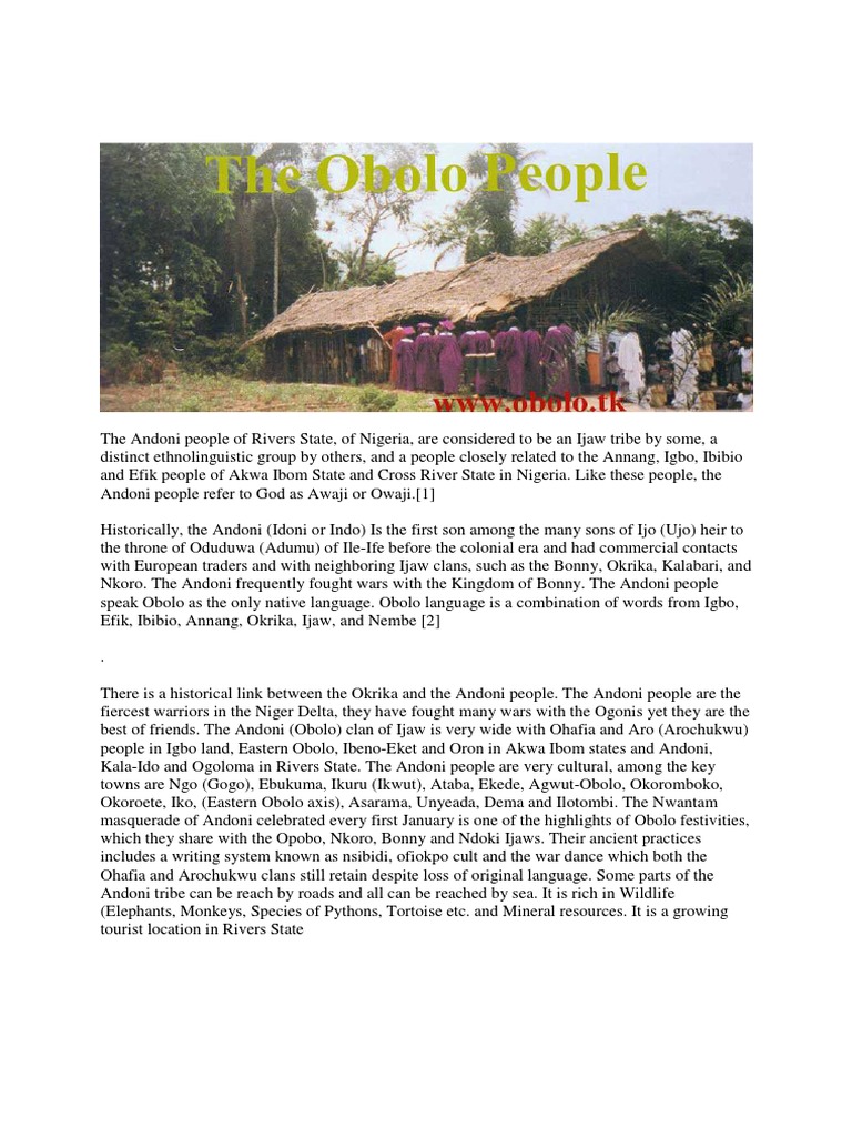 The Andoni/Obolo People of Rivers State | PDF | Nigeria