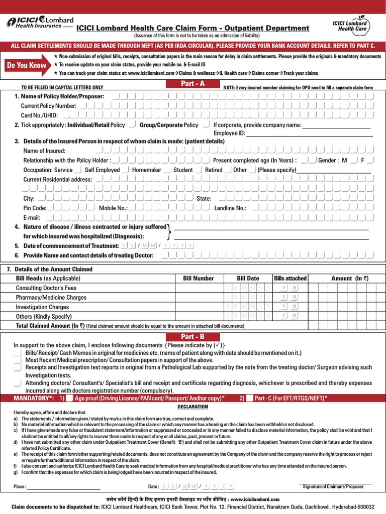 OPD Form IHealthcare-2 | PDF | Insurance | Contractual Term