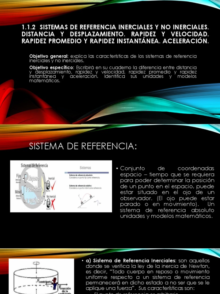 1.1.2 Sistemas de Referencia Inerciales y No Inerciales. Distancia y ...