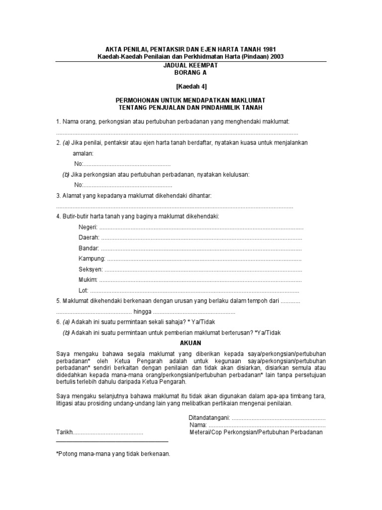 Borang A | PDF