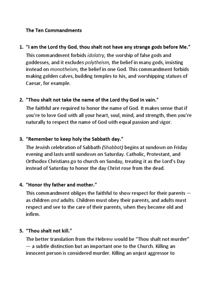 The Ten Commandments | PDF | Ten Commandments | Religious Ethics