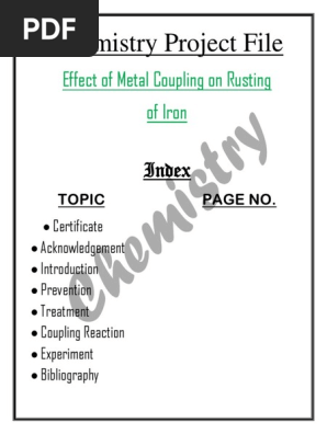 Rusting Of Iron Project