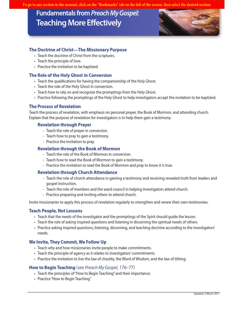 Fundamentals of PMG Lessons-Eng | PDF | Missionary (Lds Church) | Baptism