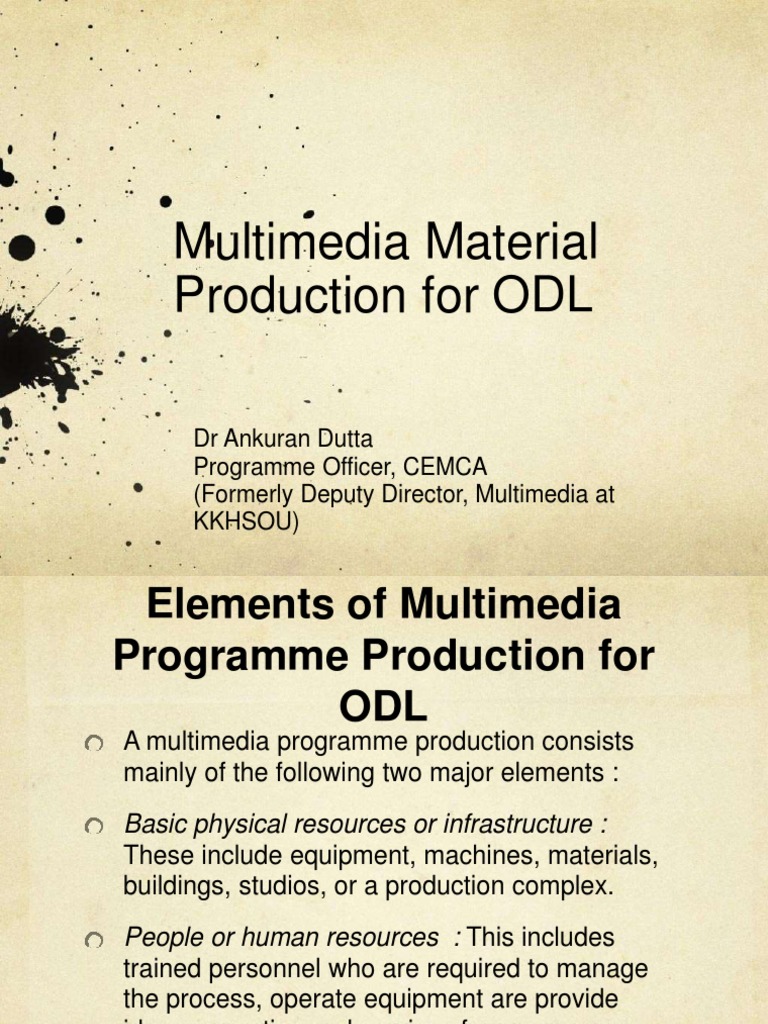 Multimedia Material Production For ODL | PDF | Multimedia ...