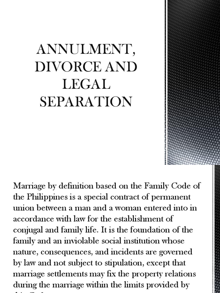 Annulment, Divorce, and Legal Separation | PDF | Divorce | Annulment
