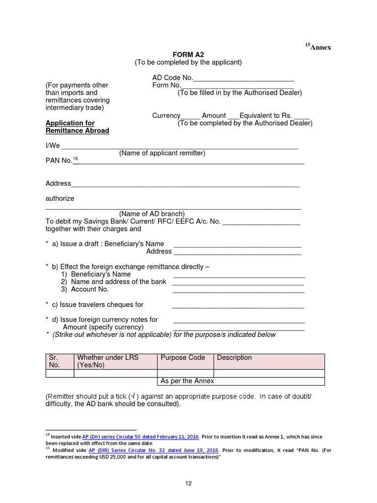 Form A2: Annex | PDF | Investing | Foreign Direct Investment