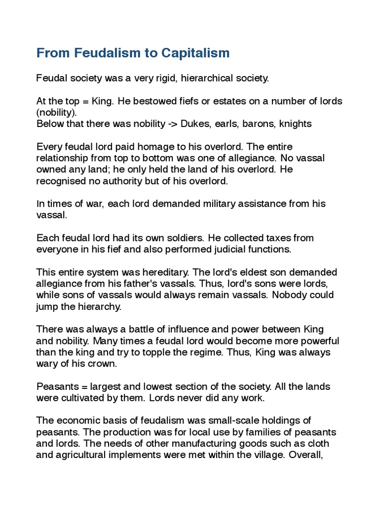 RSP Feudal Economy | PDF | Caste | Social Stratification