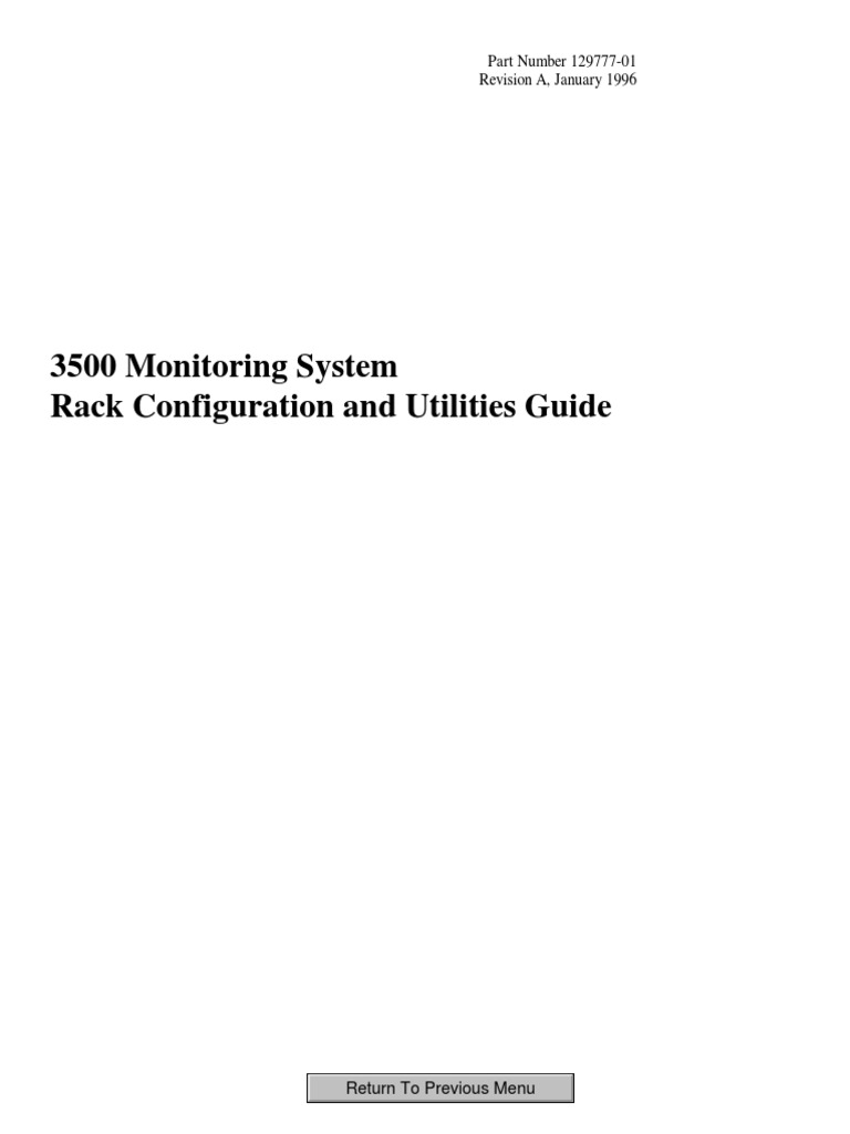 3500 Monitoring System Rack Configuration and Utilities Guide | PDF ...