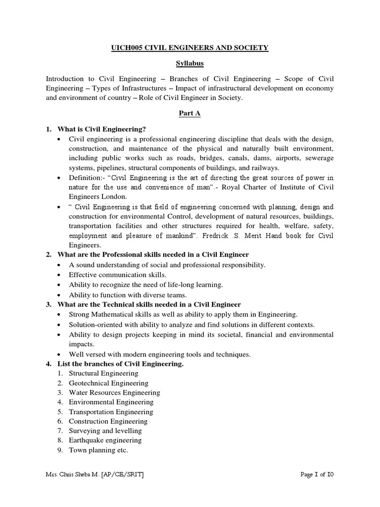 An Introduction to Civil Engineering: Branches, Skills, and the ...