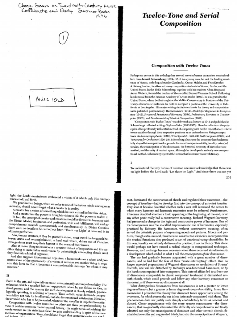 Schoenberg Twelve Tone | PDF | Harmony | Musical Compositions