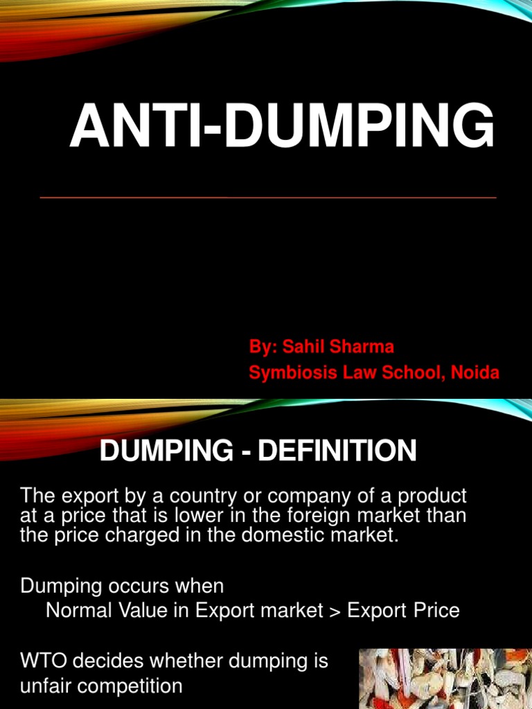 Dumping | PDF | Dumping (Pricing Policy) | International Trade