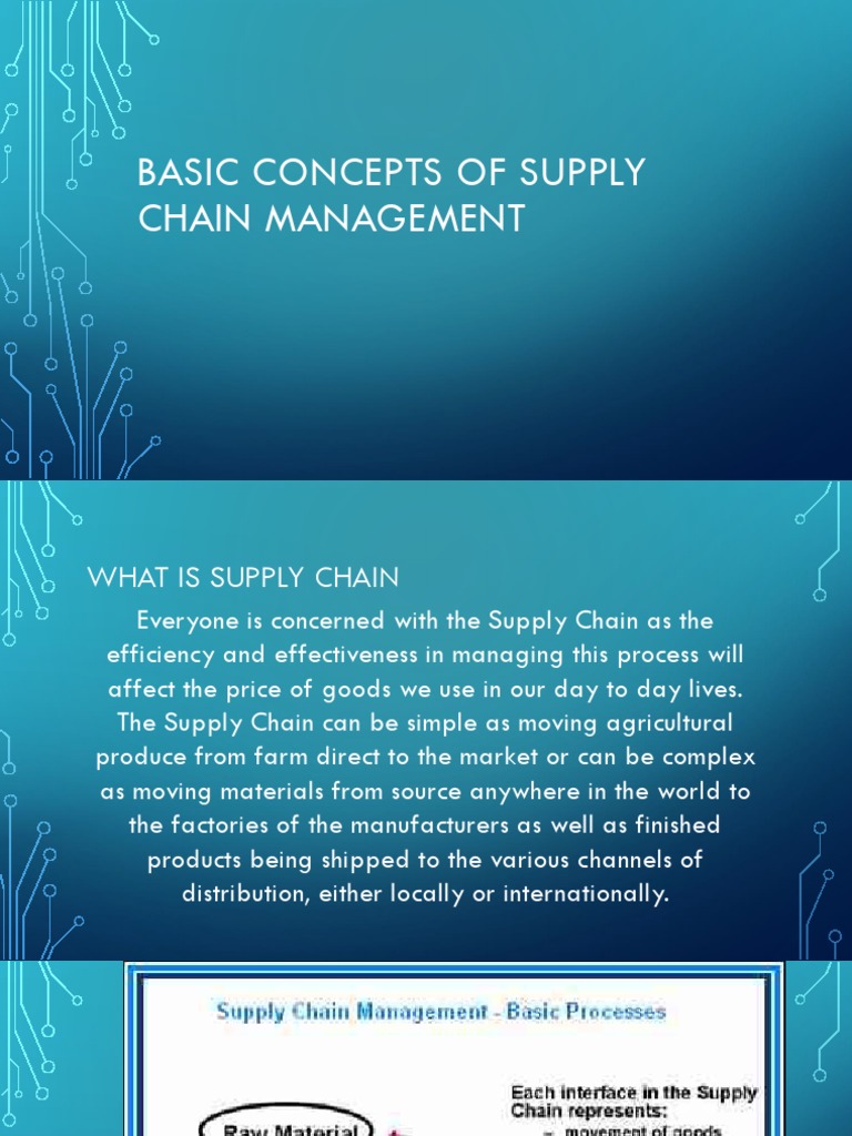 Basic Concepts of Supply Chain | PDF | Inventory | Warehouse