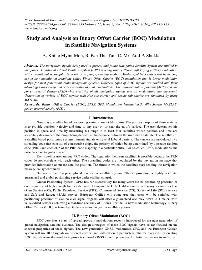 BOC Jornal Paper | Download Free PDF | Modulation | Global Positioning ...
