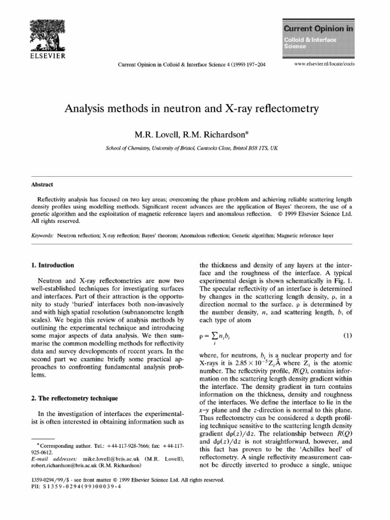 Analysis Methods Reflectometry | PDF | Data Analysis | Surface Roughness
