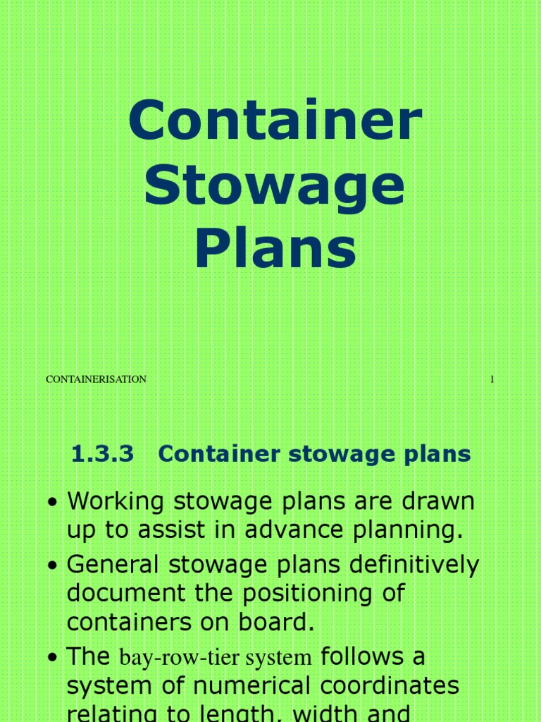 Container Stowage Plans Guide | PDF | Containerization | Shipping
