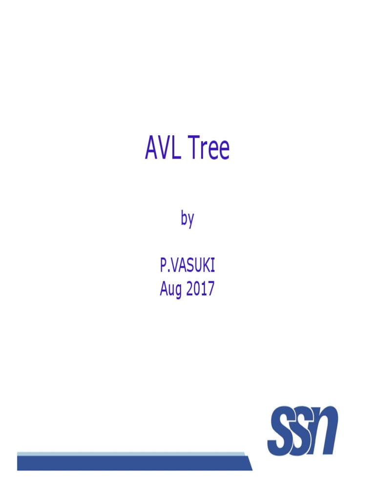 Avl Tree By Pvasuki Aug 2017 Pdf Algorithms And Data Structures Algorithms
