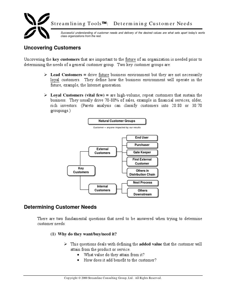 Determining Customer Needs | PDF | Customer | Reliability Engineering