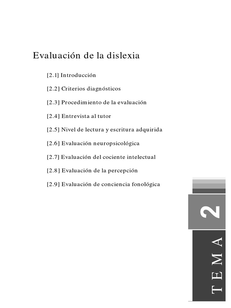 Evaluación de la dislexia | Dislexia | Discapacidad intelectual