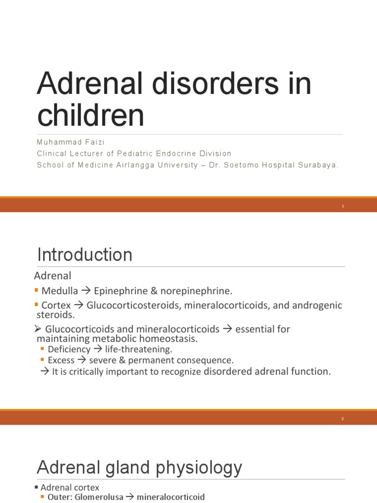 Adrenal Disorders In Children Pdf Adrenal Gland Cortisol
