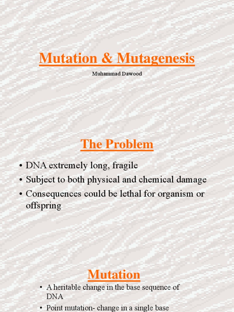 Mutation & Mutagenesis | PDF | Dna Repair | Point Mutation