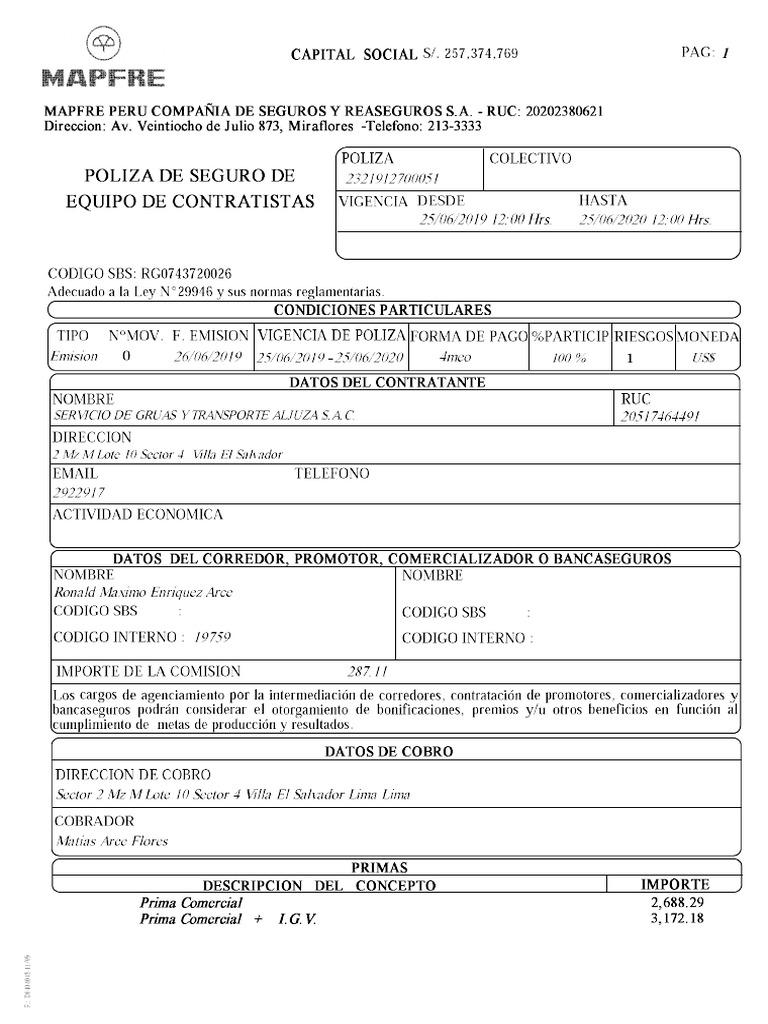 Poliza Trec 2019-2020 | PDF