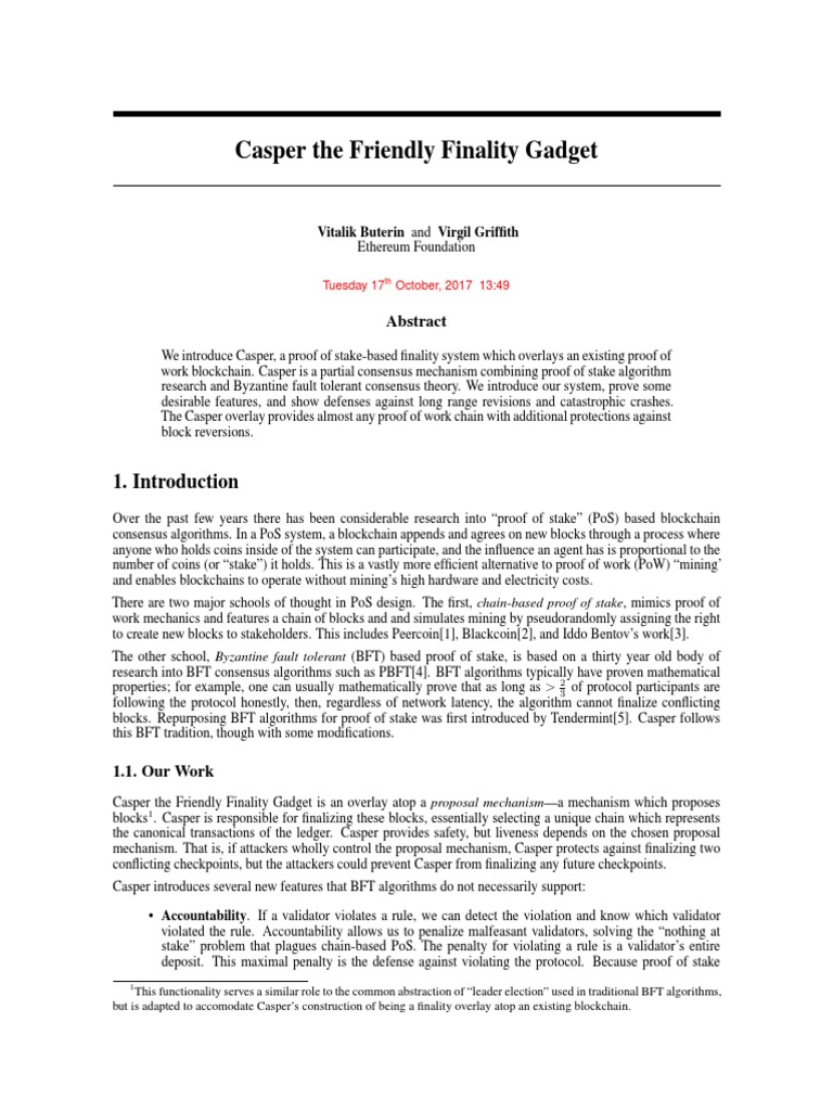 Casper Basics RC1 | Download Free PDF | Cryptocurrency | Areas Of ...