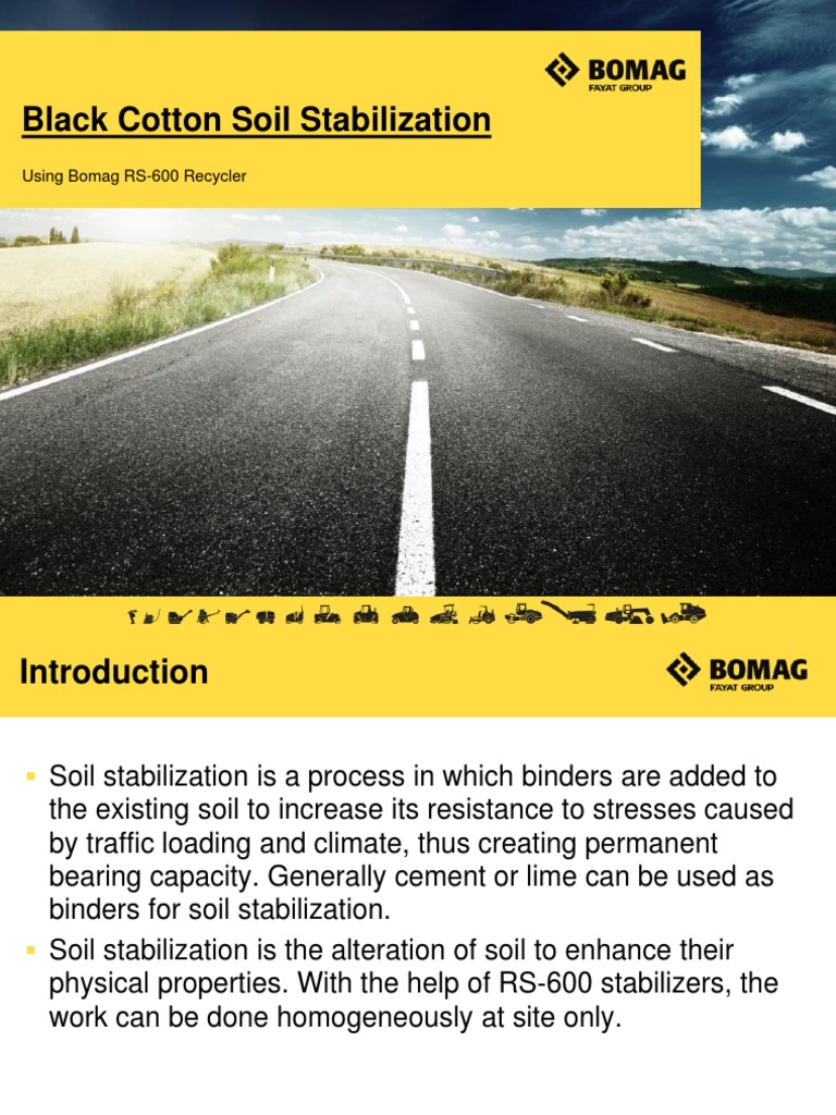 Black Cotton Soil Stabilization: Using Bomag RS-600 Recycler | PDF ...