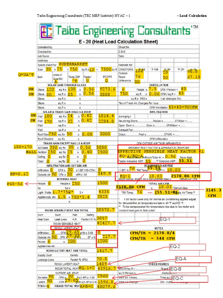 Taiba Engineering Consultants (TEC MEP Institute) HVAC - 1. - Load ...