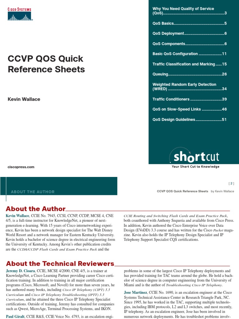CCVP QOS Quick Reference Sheets | PDF | Quality Of Service ...