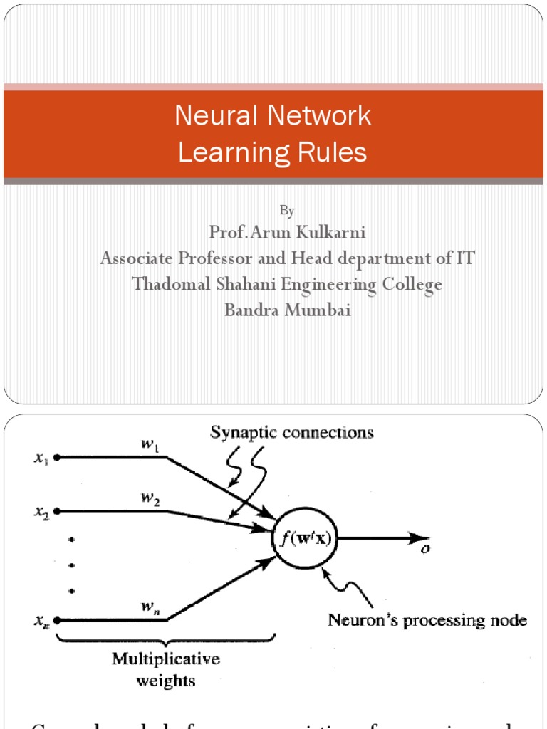 Neural Network Learning Rules | PDF | Artificial Neural Network ...