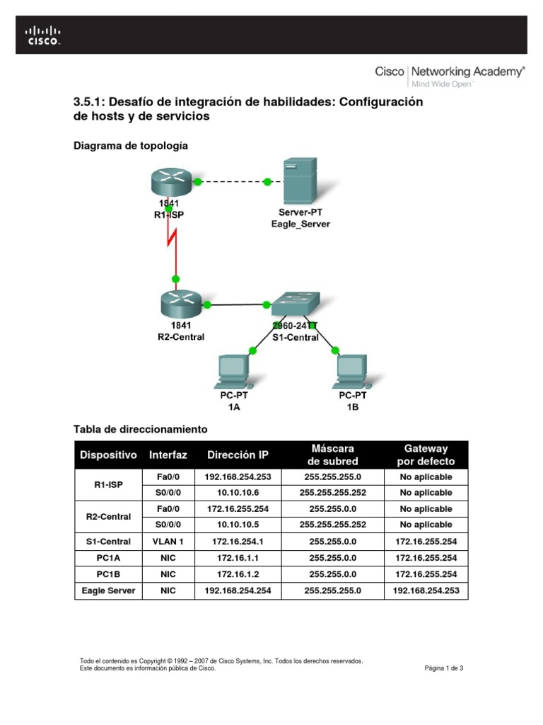 3.5.1 Desafio de Habilidades | PDF | Dirección IP | sistema de nombres ...