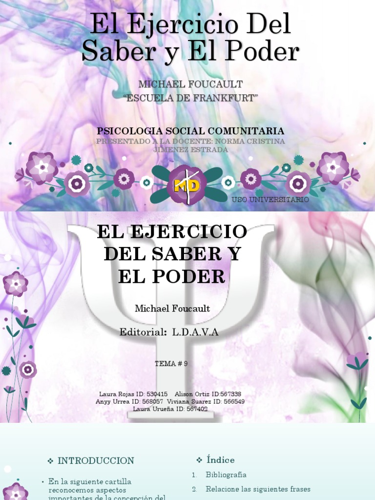 El Ejercicio Del Saber y El Poder | PDF | Michel Foucault | Poder ...